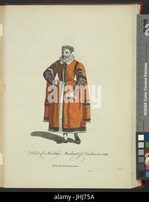 Habit of a wealthy merchant of London in 1588, illustrated by Caspar ...