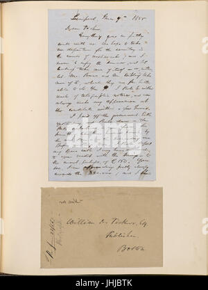 Ticknor, (William D.), ALS to. Jun. 9, 1855 Stock Photo - Alamy