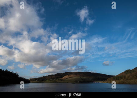 Lady Bower Reservoir with low water levels. Peak District National Park ...