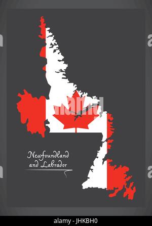 Newfoundland map. Just a simple border map. Shape of the province. Flat ...