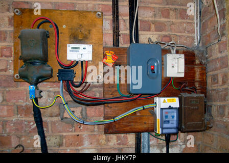 Domestic electricity meter and distribution board Stock Photo - Alamy