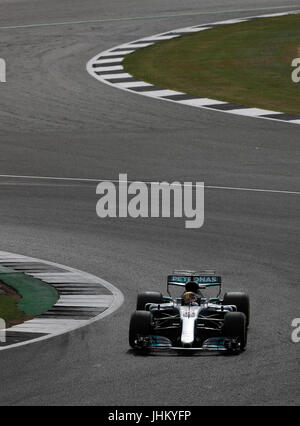 Mercedes' Lewis Hamilton during second practice of the 2017 British ...