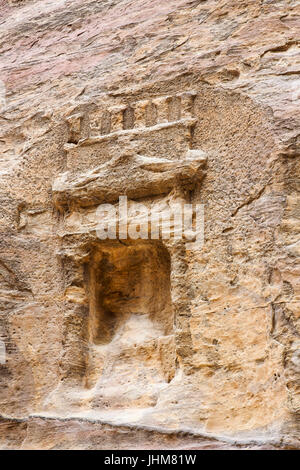 Ancient Nabataean ruins carved into the cliffs of Petra, Jordan Stock ...