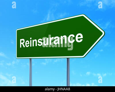 Insurance concept: Reinsurance on road sign background Stock Photo - Alamy