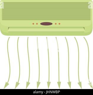 Cool split air conditioner cartoon character with a cup of coffee Stock ...