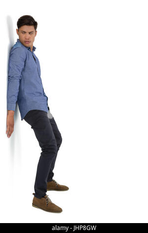 A businessman pushing something Stock Photo - Alamy