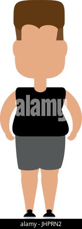 Fat man back Naked isolated. Overweight man's back vector illustration ...