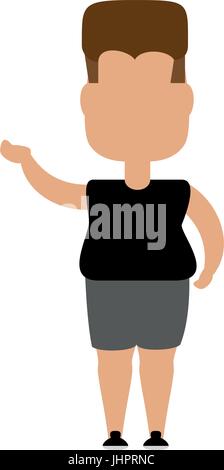 Fat man back Naked isolated. Overweight man's back vector illustration ...