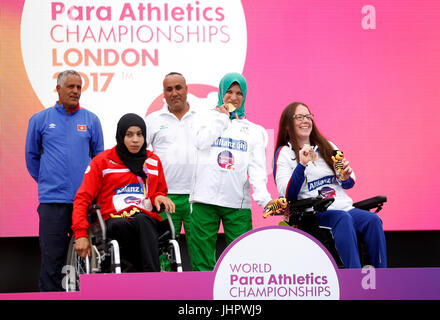 Algeria's Mounia Gasmi with her gold medal after the Women's Club Throw ...