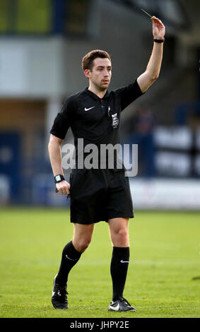 Referee Blake Antrobus during the pre-season friendly at New Bucks Head ...