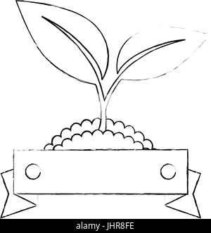 decorative ribbon icon over white background, line style, vector ...