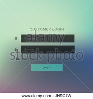 Login form page. with blurred background. Web site template, ui Stock ...