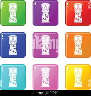 Tam tam, icons set vector color Stock Vector Image & Art - Alamy