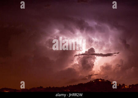 lightning storm, Catalonia, Spain Stock Photo - Alamy