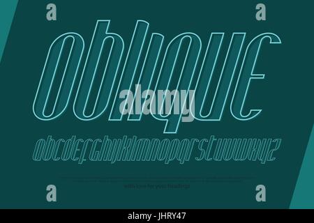 italic, stylized alphabet letters. vector, vintage, slanted font type ...