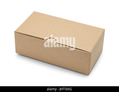 Closed Brown Rectangle Cardboard Box Cut Out on White Stock Photo - Alamy
