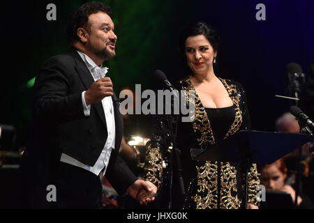 Romanian opera singer ANGELA GHEORGHIU (left) and Czech conductor LEOS ...