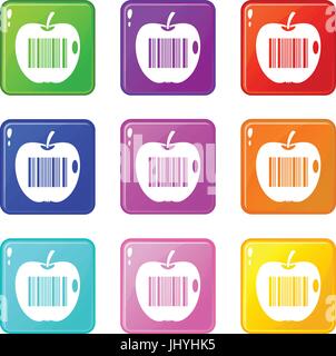 Code to represent product identification icon set color hexahedron ...