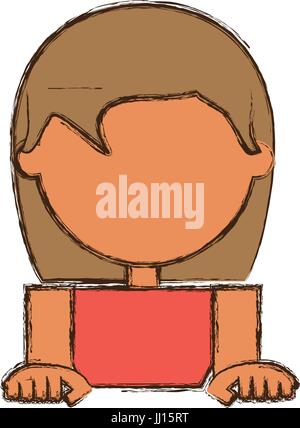 sketch draw faceless little girl Stock Vector Image & Art - Alamy