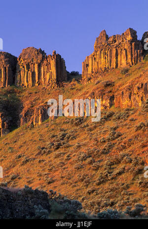 Basalt cliffs, Columbia National Wildlife Refuge, Washington Stock ...