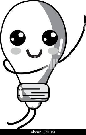 line kawaii cute happy bulb energy Stock Vector Image & Art - Alamy