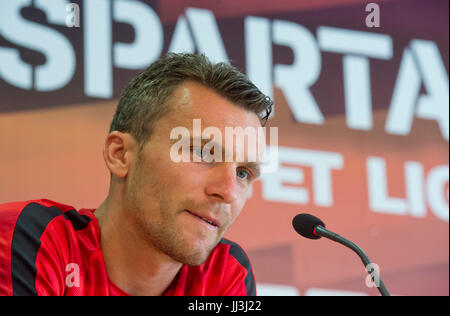 David Lafata, captain of the Czech soccer team Sparta Prague presents ...