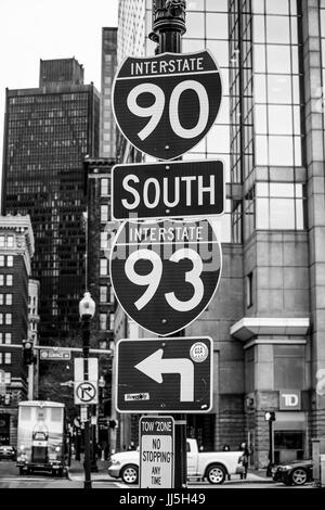usa street-signs Interstate 90 west east Stock Photo - Alamy