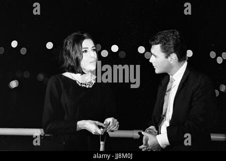 Les Crane with Marta Curro on the roof of the ABC television studio in ...