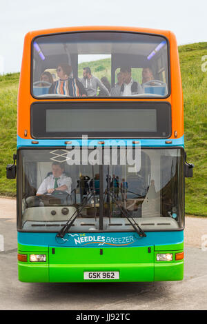 The Needles tour bus Isle of Wight Stock Photo - Alamy