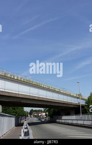 Manchester Metrolink bridge over the A56 road in bury lancashire uk ...