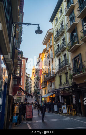 street of the Pamplona, Navarra, Spain, camido de Santiago Stock Photo ...