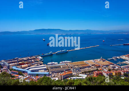 Aerial view of Gibraltar. Gibraltar capital of Gibraltar UK Stock Photo ...