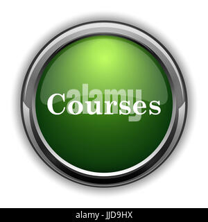 Courses icon. Courses website button on green low poly background Stock ...