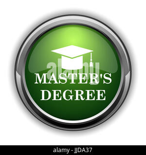 Master's degree icon. Master's degree website button on white ...