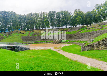 Old Roman theatre in Autun, Burgundy in France. Biggest roman theatre ...