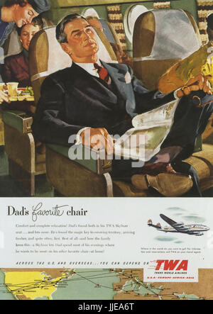 TWA Trans World Airlines advert in a Natgeo magazine March 1968 Stock ...