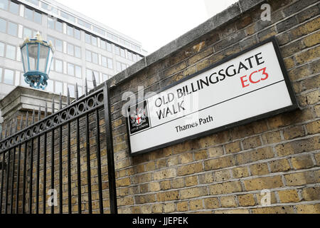Old Billingsgate Walk sign - City of London Stock Photo - Alamy