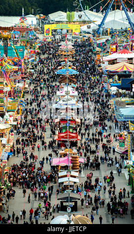 Muenchen, Germany, View over the Oktoberfest on Theresienwiese Stock ...