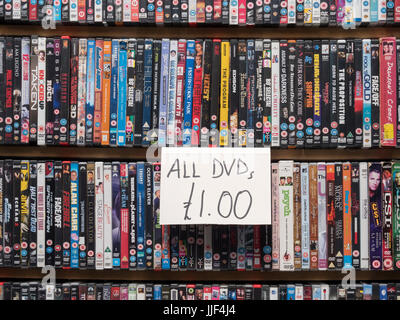 Secondhand dvds for sale in shop at Hay-on-Wye Powys Wales UK Stock ...
