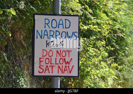 Sat Nav warning sign Stock Photo - Alamy