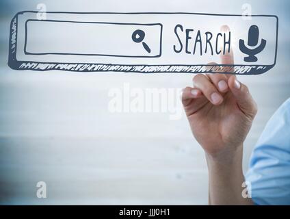 Monochrome background and graphics with pointing hand Stock Photo - Alamy