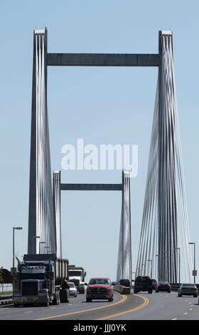 The Cable Bridge, officially called the Ed Hendler Bridge, spans the ...