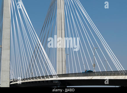 The Cable Bridge, officially called the Ed Hendler Bridge, spans the ...