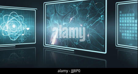 Composite 3d image of different interface Stock Photo - Alamy
