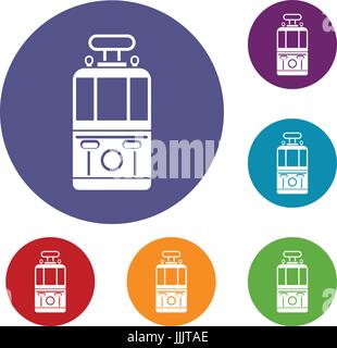Tram front view icons set vector color Stock Vector Image & Art - Alamy