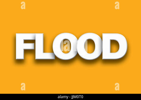 The word FLOOD concept written in colorful abstract typography Stock ...
