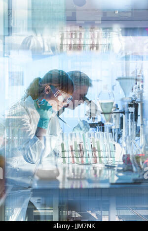 Health care scientist research and do science experiment working in ...