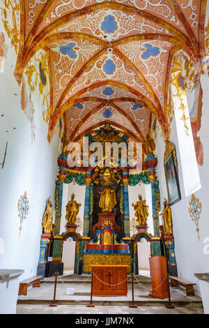 Slovakia, Red Monastery, May 21, 2017: Interior of famous Red Monastery ...