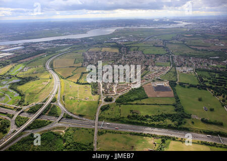 An aerial view of Junction 30 of the M25 Stock Photo - Alamy
