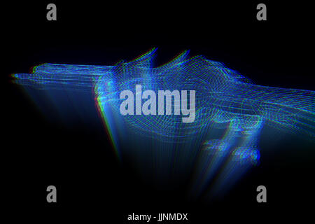 Dragon in Hologram Wireframe Style. Nice 3D Rendering Stock Photo - Alamy